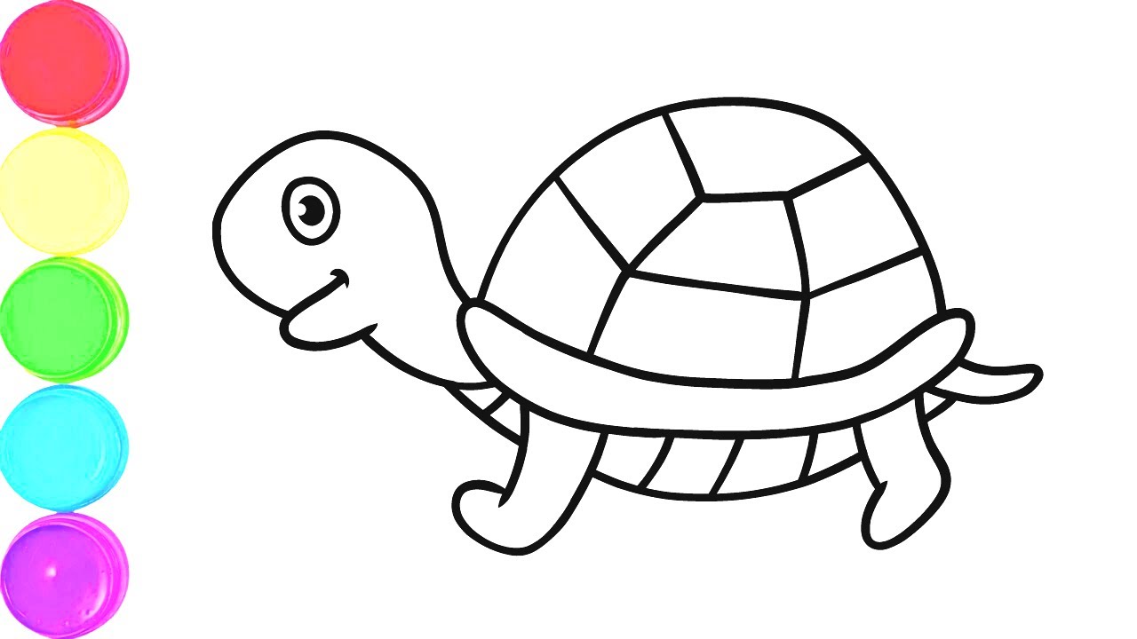 How to draw a tortoise step by step || tortoise drawing for kids || kid ...