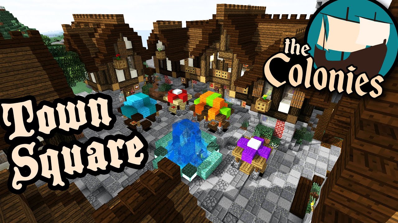 Finishing up the Town Square Build ☸ the Colonies Ep35 [Minecraft 1.13 ...