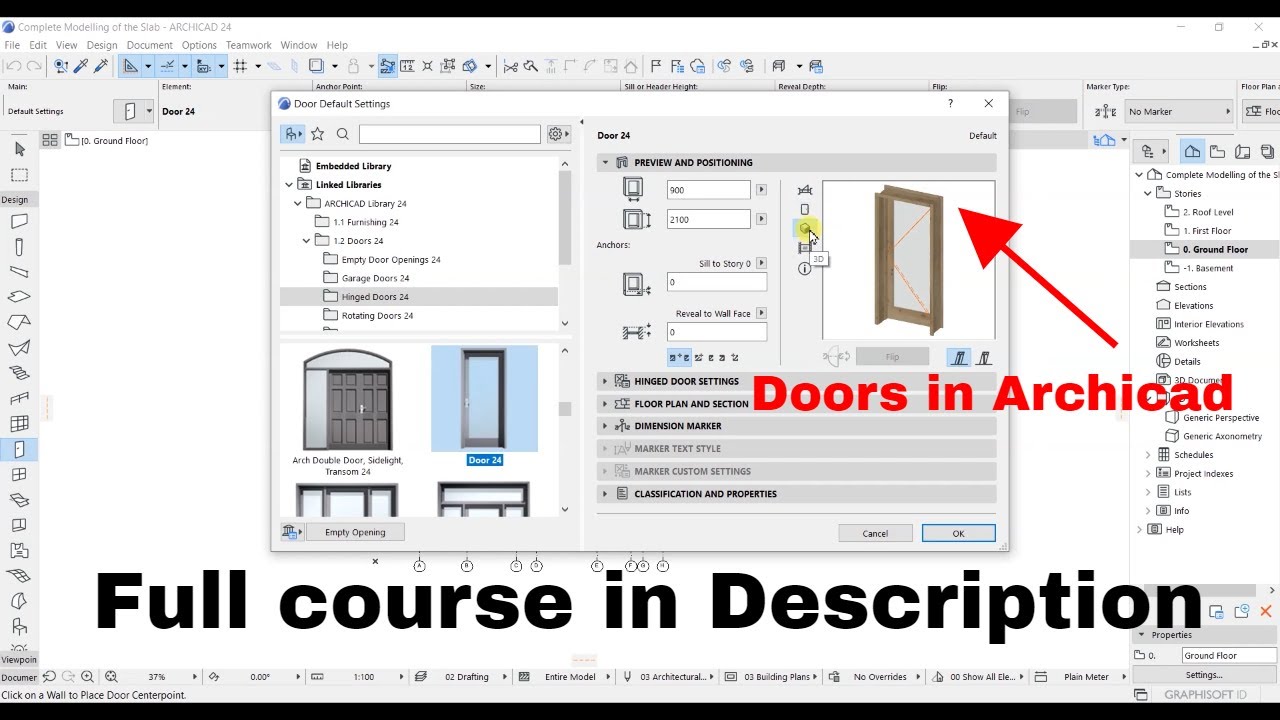 Settings in Door | Settings in Doors in Archicad 24 | Achicad Full ...