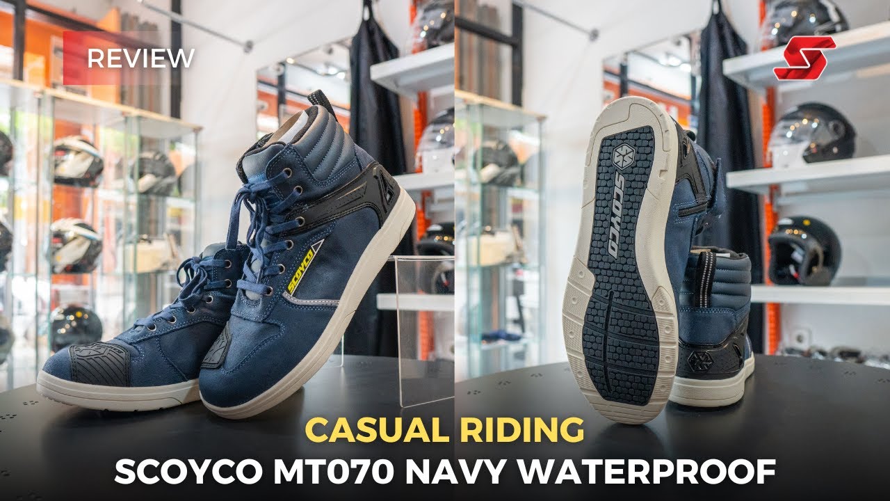 Sepatu Riding WATERPROOF UNDER 2 JUTA ! | Scoyco MT070 Navy #review # ...