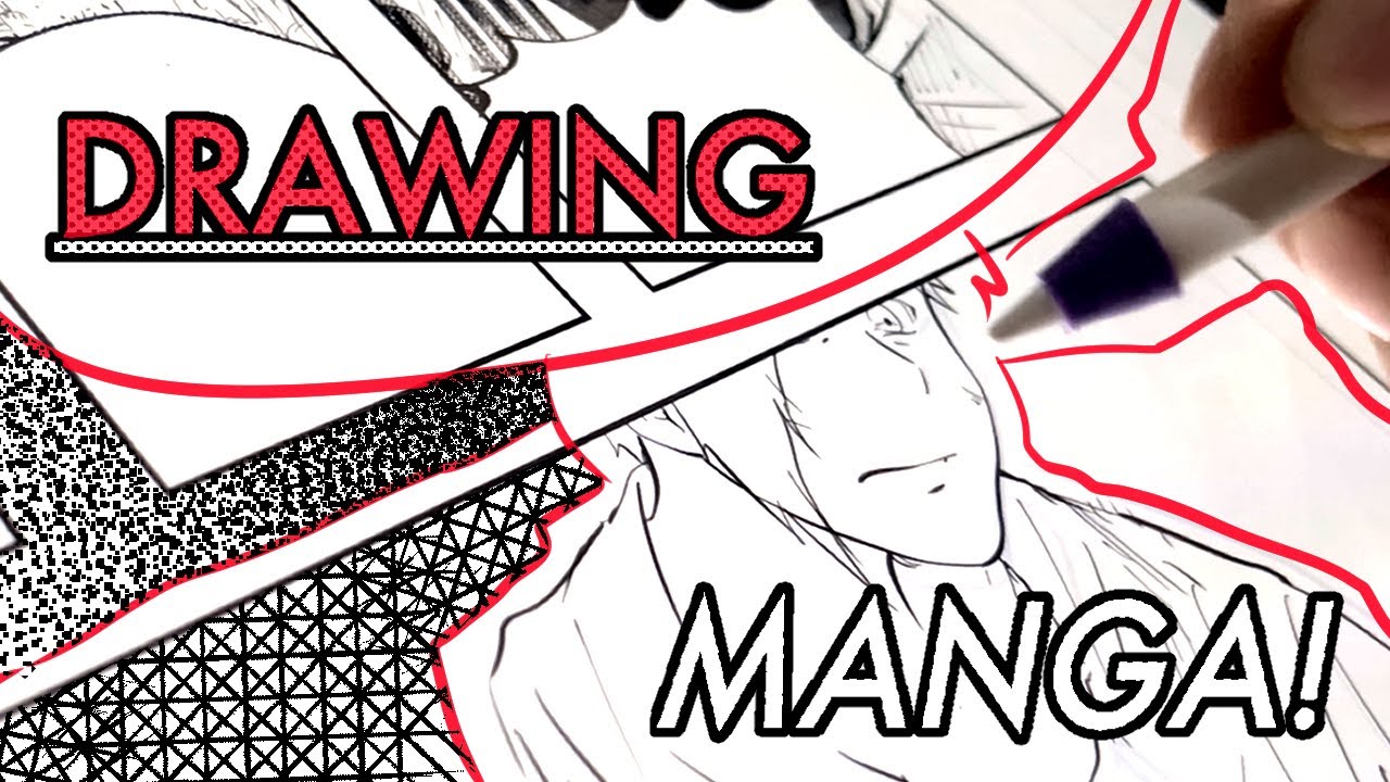 Manga drawing #12 『 SHADOW OF LUMINA 』 drawing a manga panel - YouTube