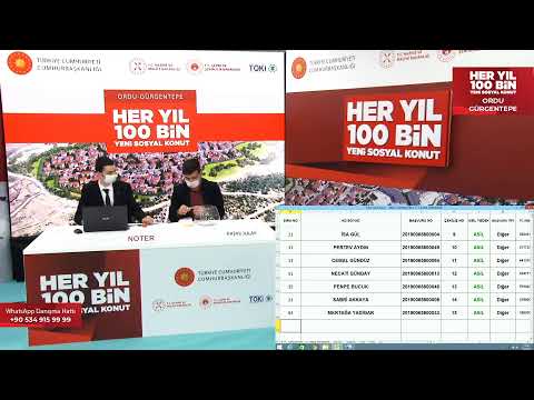 “100 Bin Yeni Sosyal Konut Projesi” kapsamında Ordu Gürgentepe kurası başladı.