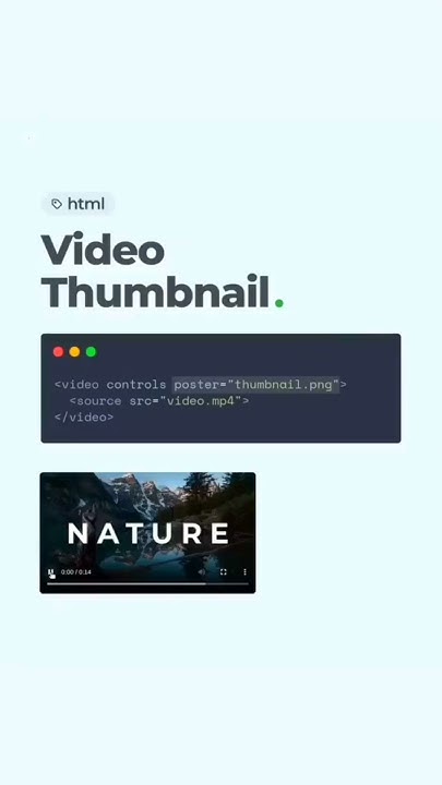 How To Add Thumbnail To Video In HTML | Adding thumbnail to html video | HTML CSS Project - YouTube