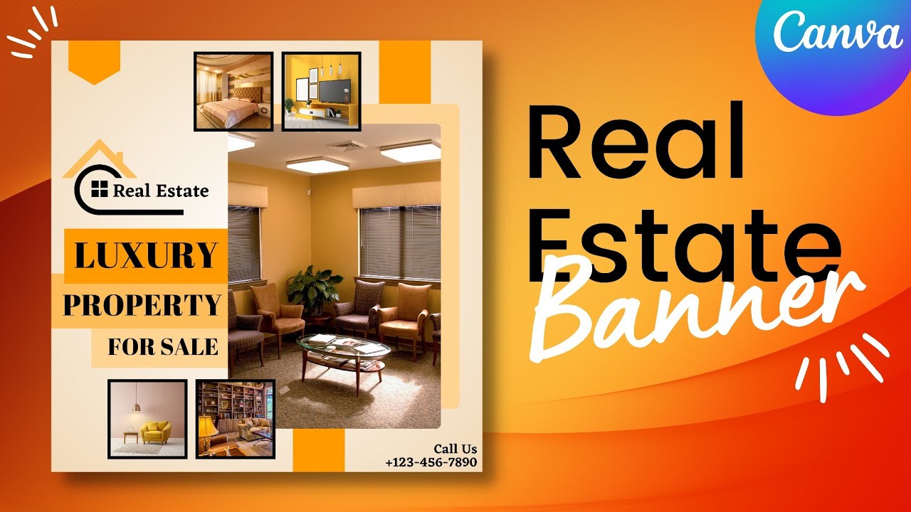 Real Estate Banner Design with Canva | Real Estate Business - YouTube