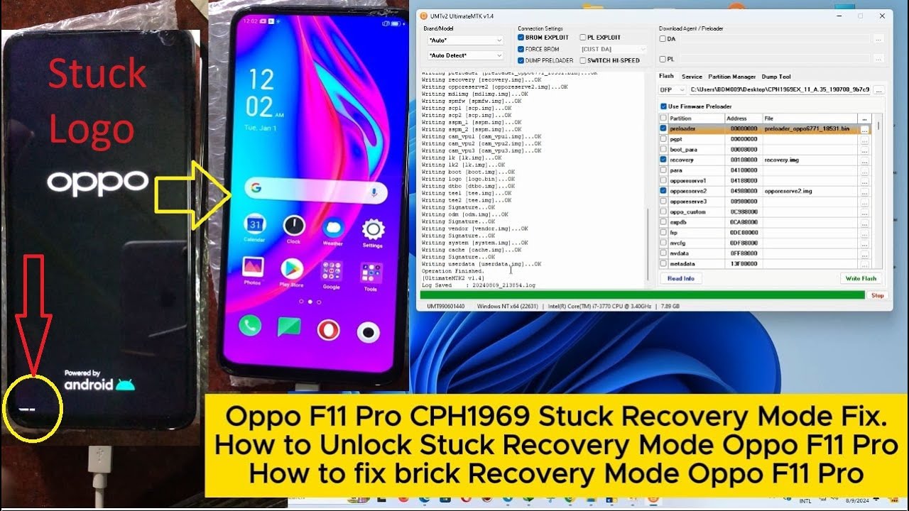 Oppo F11 Pro CPH1969 Stuck Recovery Mode Fix /fix brick Recovery Mode ...