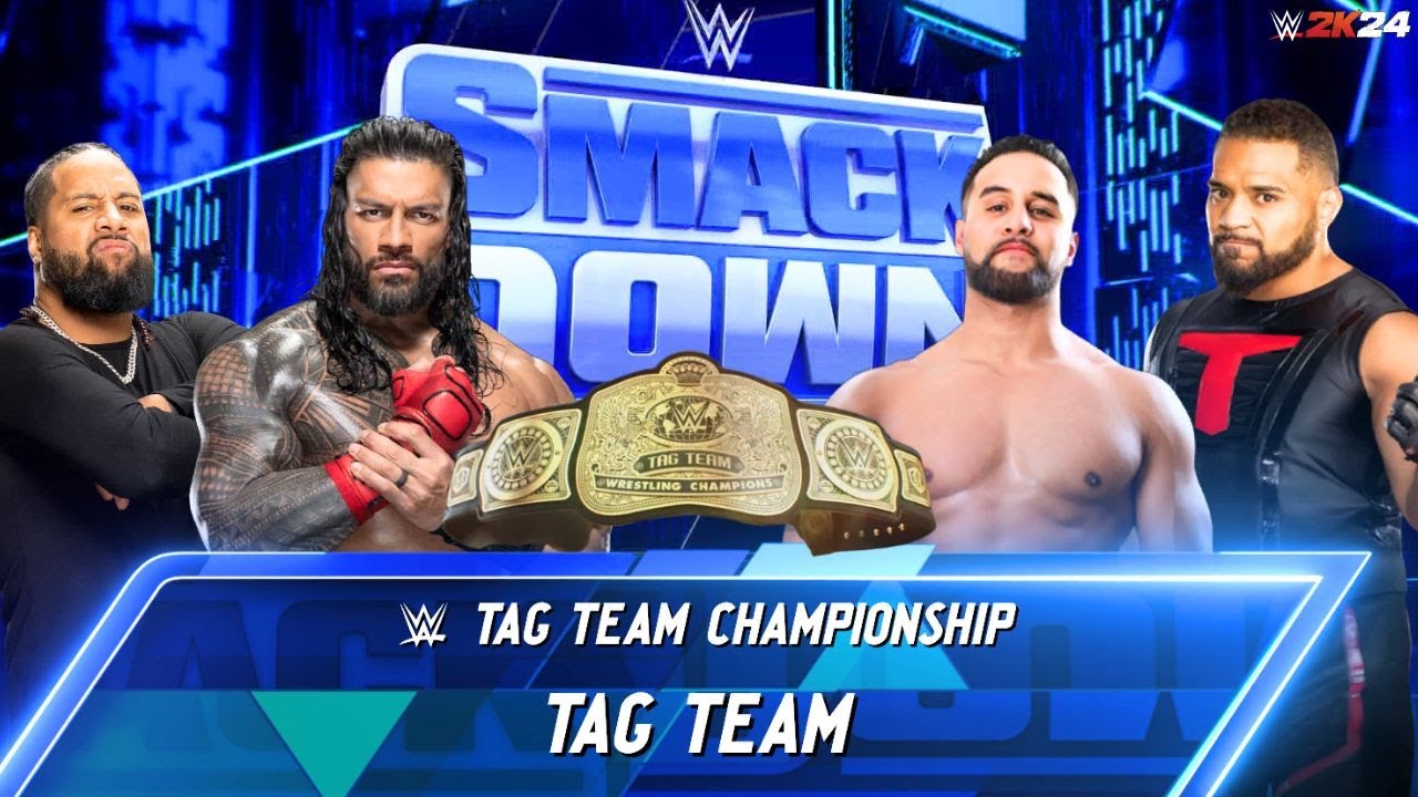 Roman Reigns & Jimmy Uso vs Tama Tonga & Tanga Loa WWE SmackDown Tag ...
