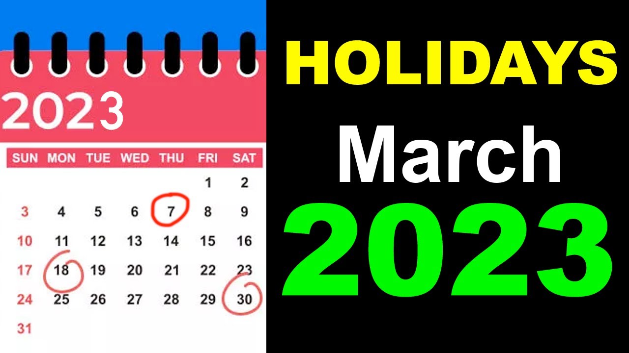 March 2023 Holidays and Observances Around the World by Country, date ...