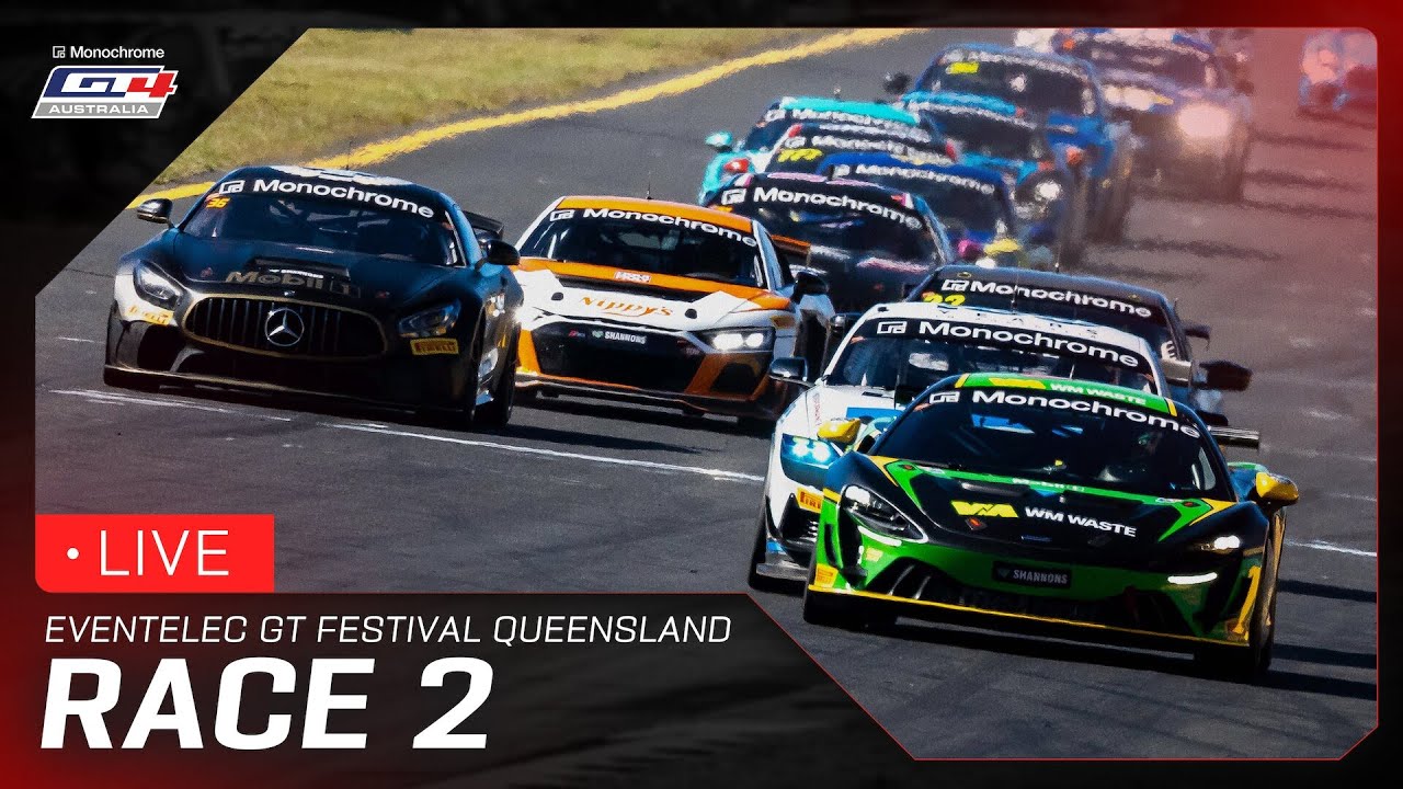 LIVE | Race 2 | EVENTelec GT Festival Queensland | 2025 Monochrome GT4 ...