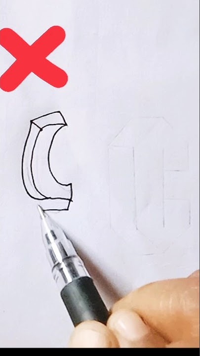 3D Drawing || How To Draw 3D C - YouTube