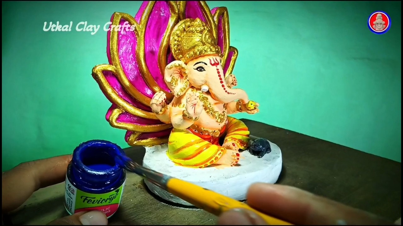Mitti ka ganesha murti ko color paint kaise karte hain |🤔🤔🥰😍 - YouTube