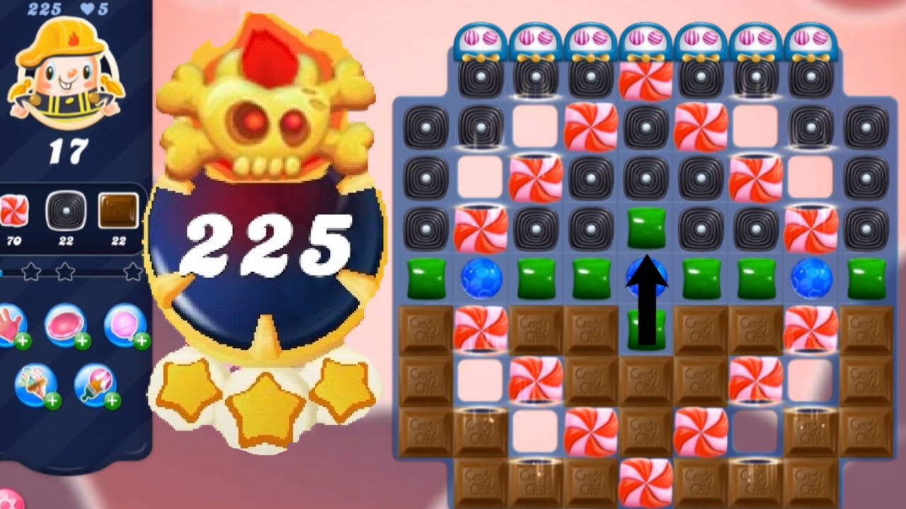 Candy Crush Saga Level 225 || Legendary Level || No Boosters || 3 Stars ...