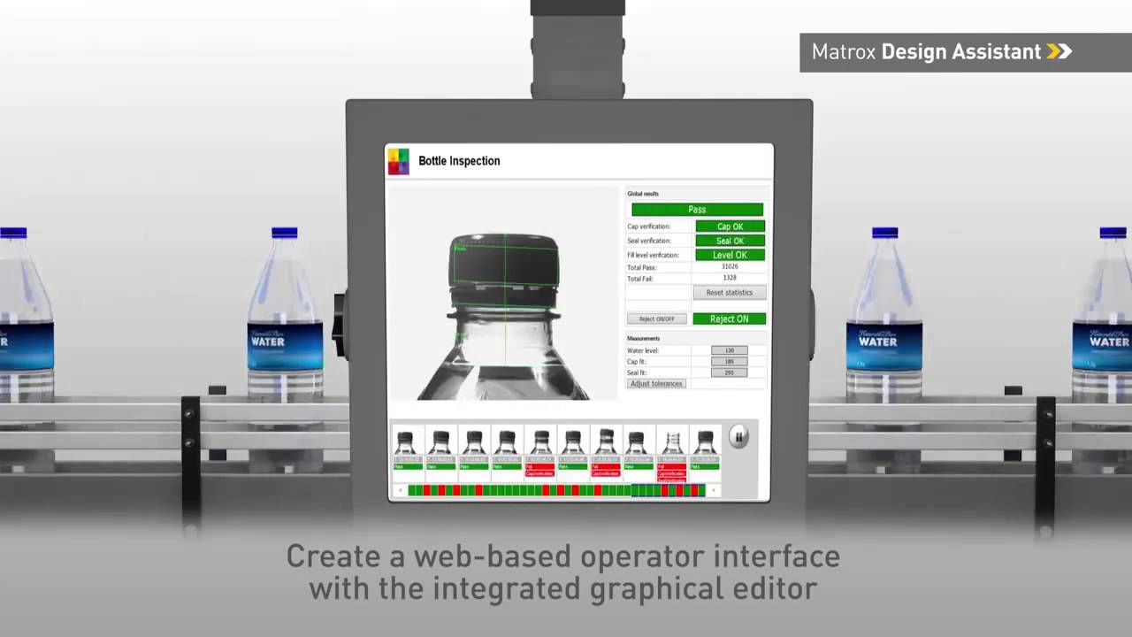 Matrox Design Assistant 4 Bottling Inspection Video - YouTube