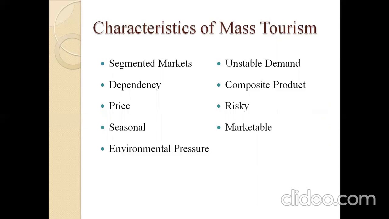 mass tourism and its characteristics - YouTube