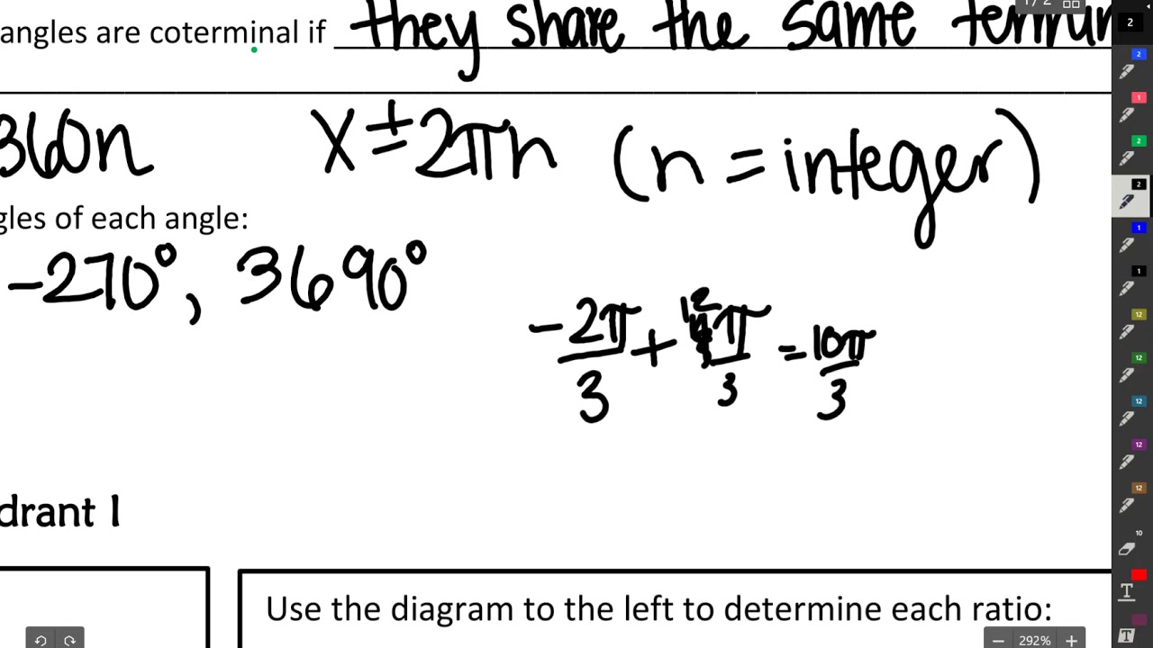4-3 Part 1: Coterminal Angles and Reference Triangles - YouTube