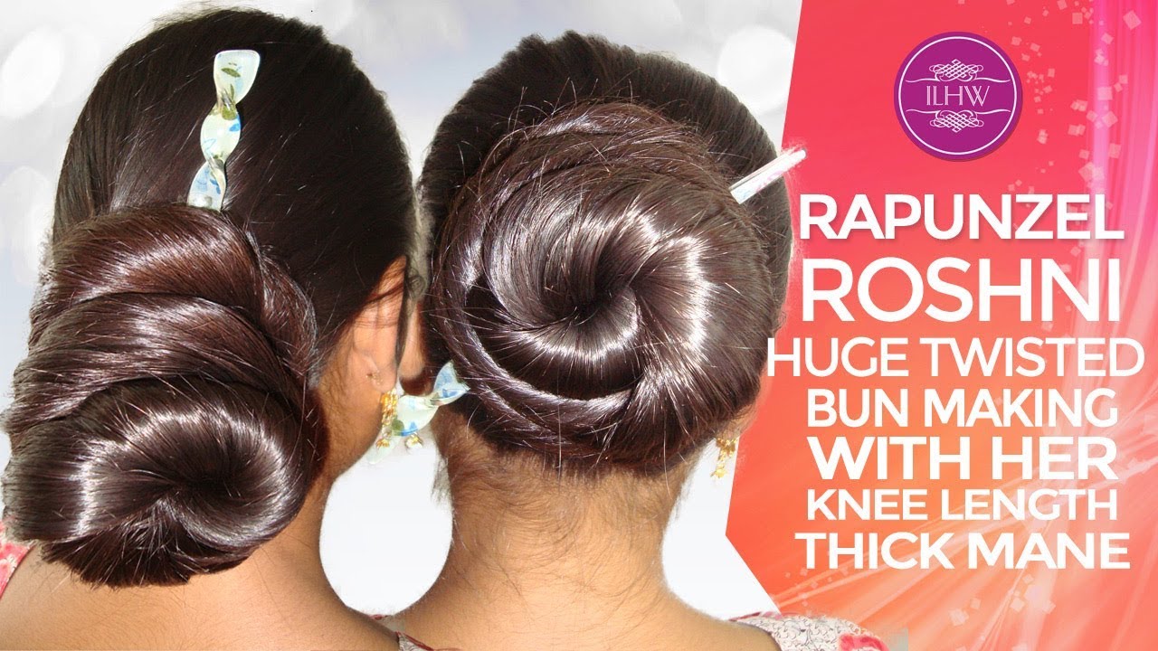 DIY Twisted Coiled Bun Hair Tutorial | Easy twisted Swirl bun for ...