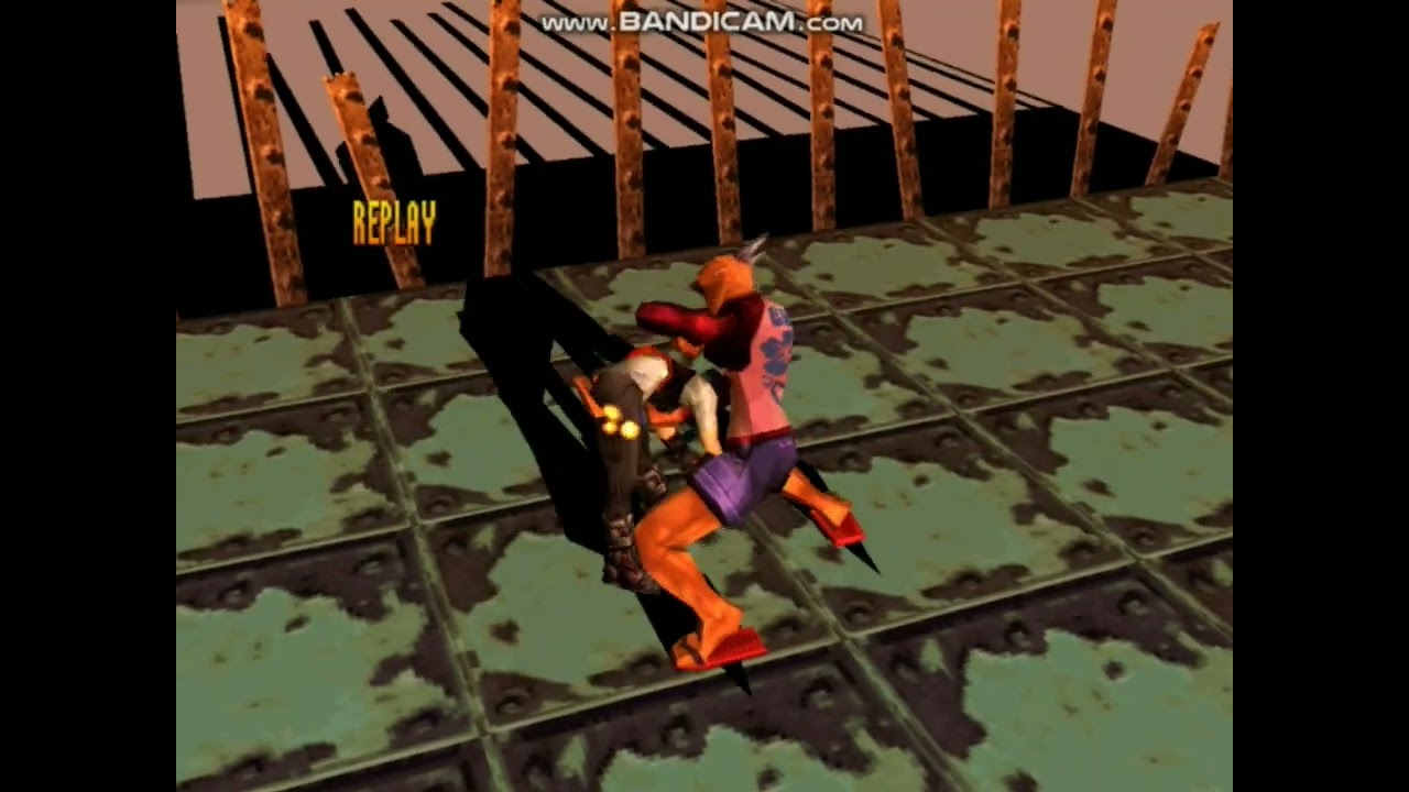 Bloody Roar II - Busuzima the Cameleon low blow on Uriko the Cat / All ...