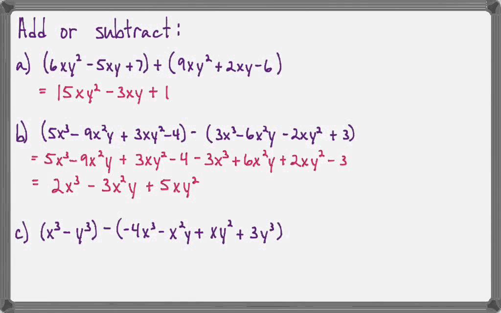 Add and subtract polynomials in several variables - YouTube