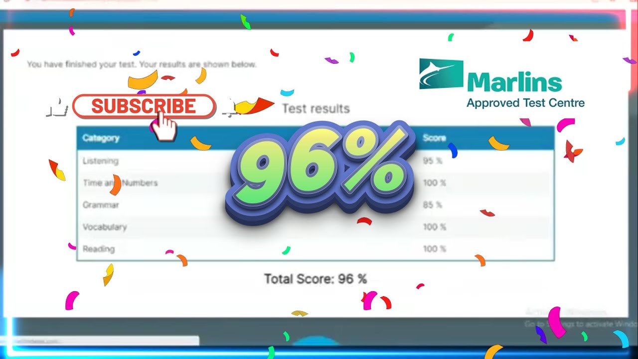 Marlins Test for Seafarer Score 96% - YouTube