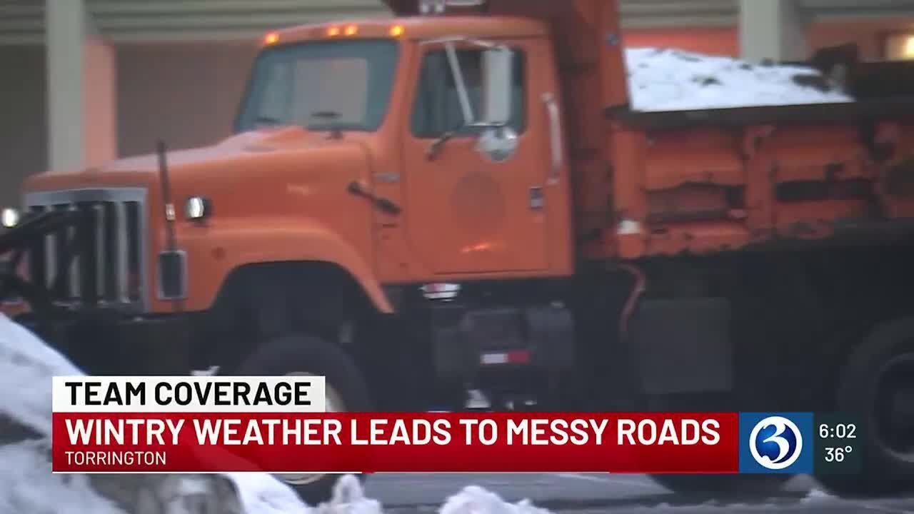 DOT plow trucks ready for another round of sleet and snow - YouTube