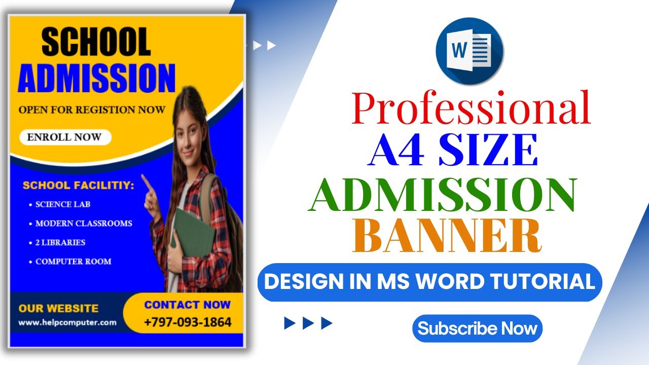 How to make School Pamphlet Design in Ms Word Admission open Flyer ...