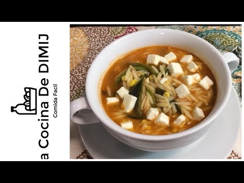 Sopa con chiles poblanos - YouTube