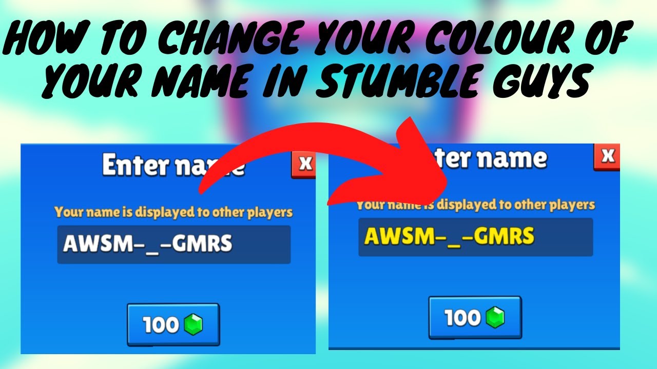 How to change the colour of your name in STUMBLE GUYS - YouTube