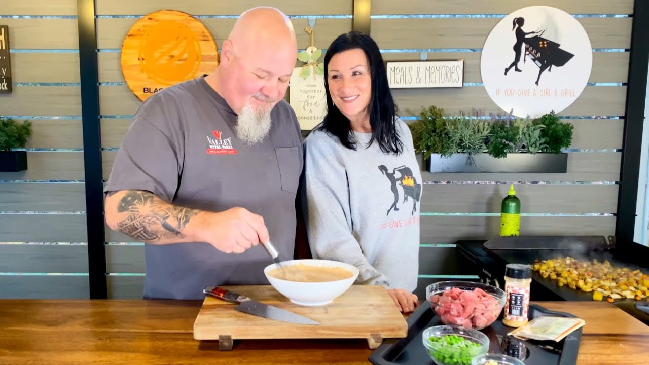 Blackstone Beef Stew Stir Fry~ IfYouGiveAGirlAGrill.com - YouTube