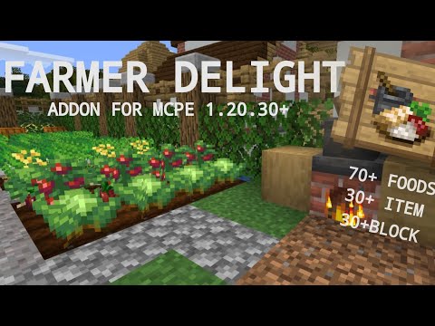 FARMER'S DELIGHT ADDON FOR MCPE/MCBE 1.20.30+ - YouTube