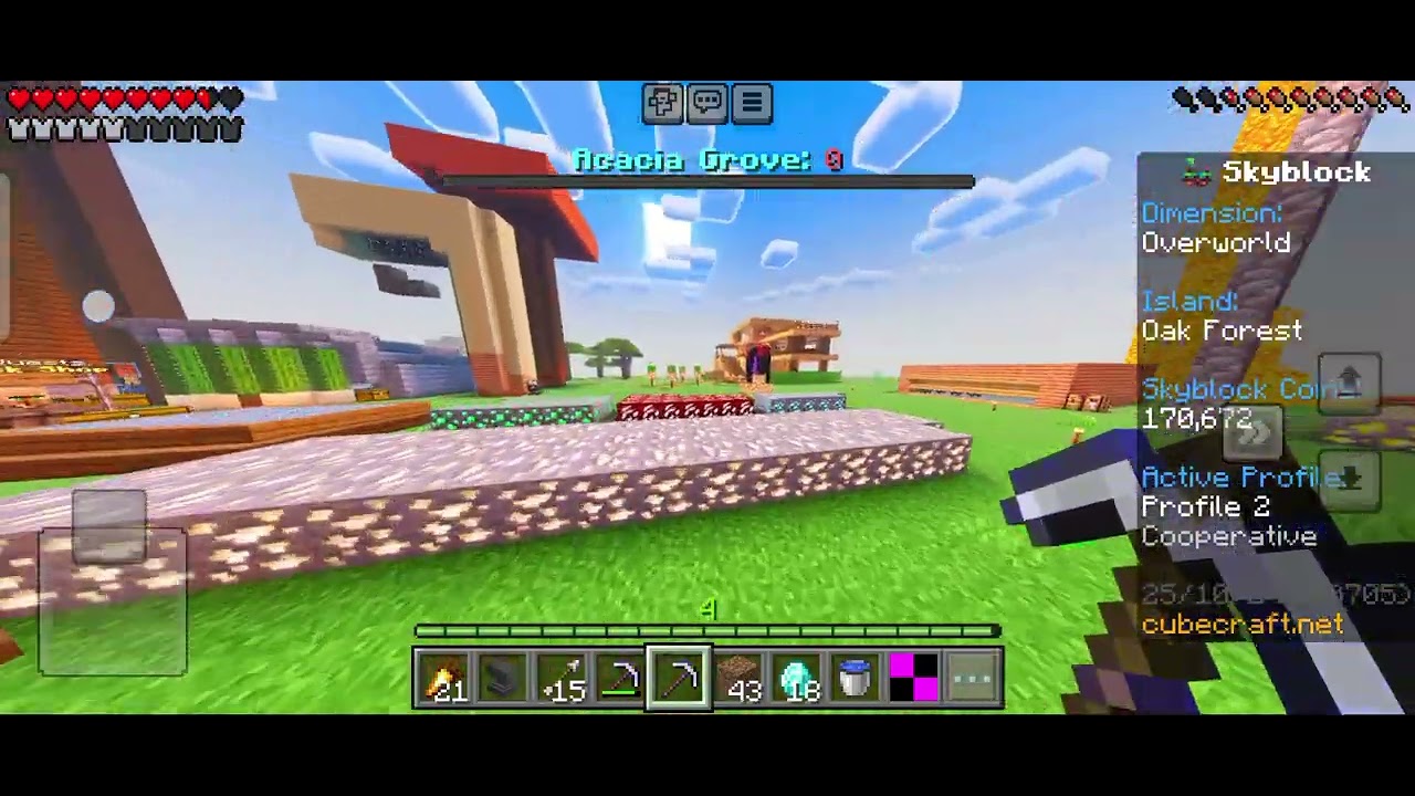 Bedrock cube craft server skyblock world:/ with shaders - YouTube