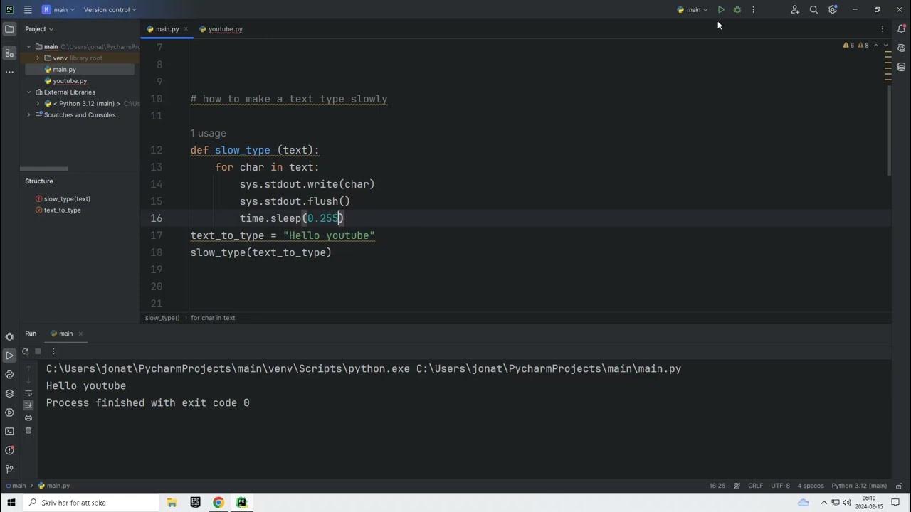 How To Make Text Print Slowly In Python - YouTube