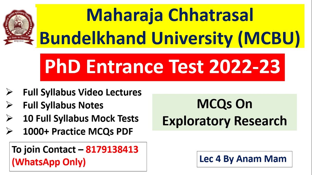Maharaja Chhatrasal Bundelkhand University (MCBU) PhD Admission 2022 ...