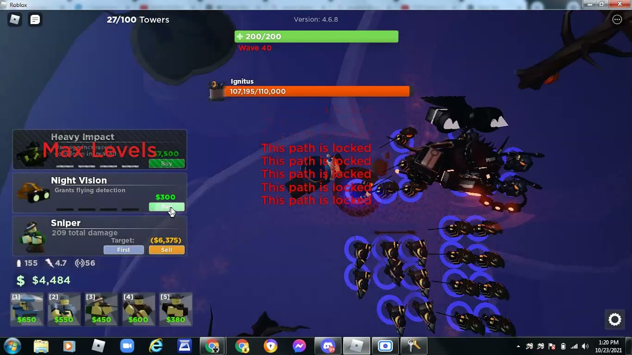 Beating Ignitus in Tower Blitz Halloween Update - YouTube
