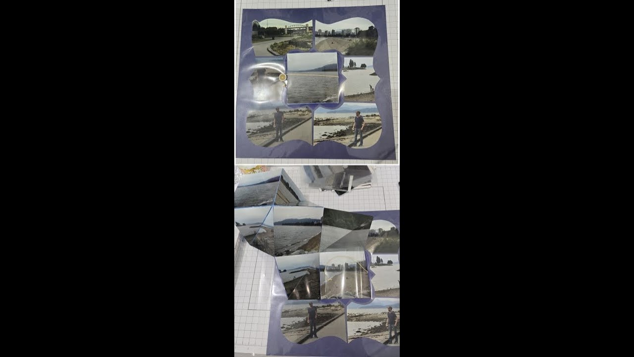 Pop-up Scrapbook Page layout using folded paper technique - YouTube