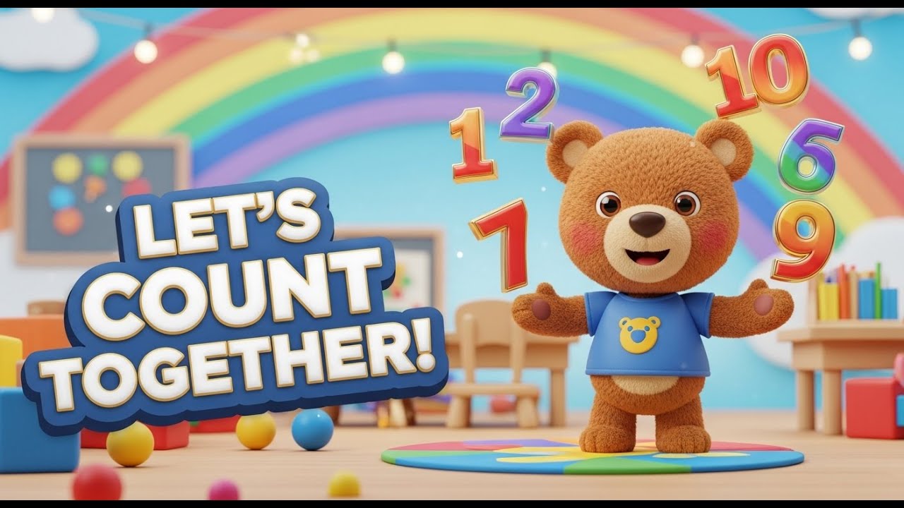 Let’s Count Together | 1-10 Numbers Song for Kids | Cute 3D Teddy Bear ...