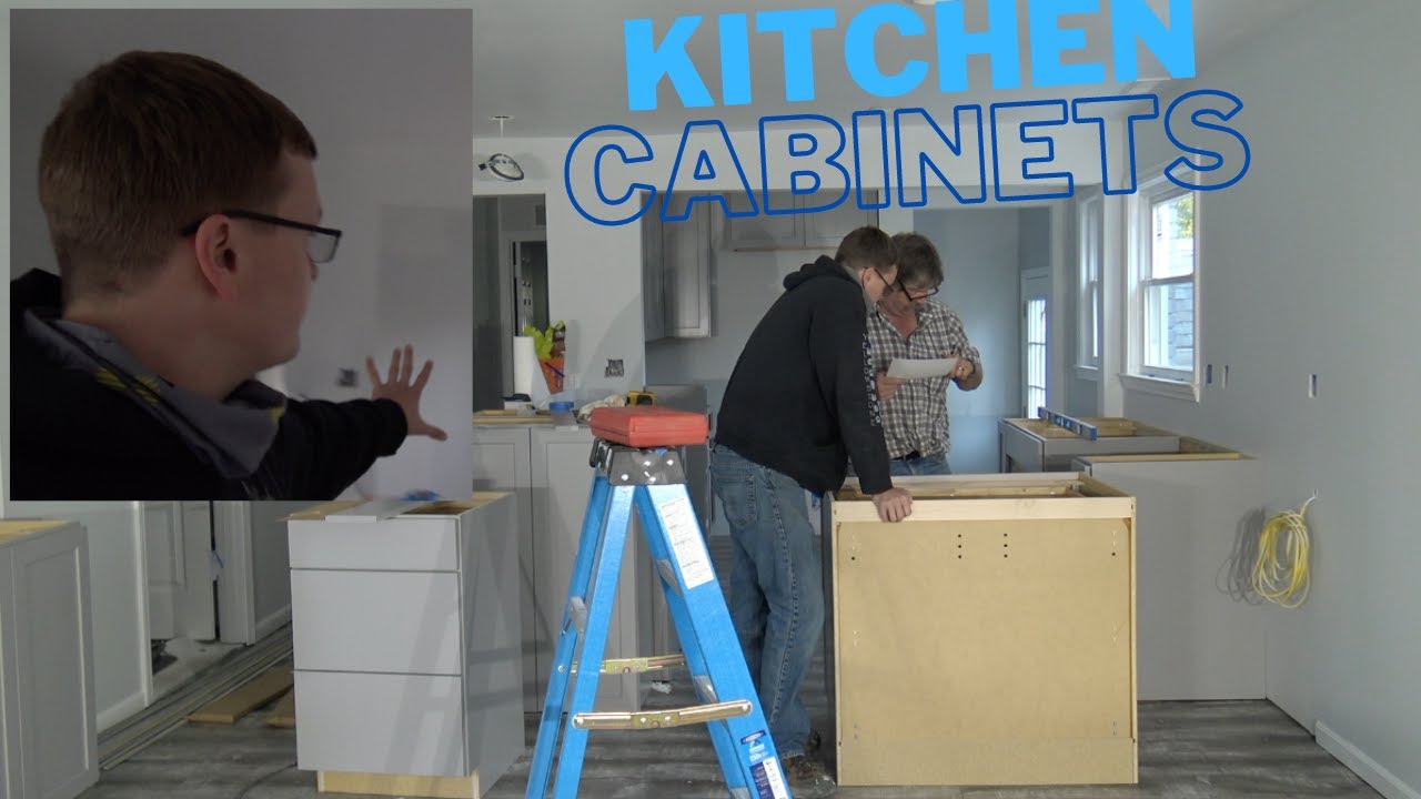 Installing the Kitchen Cabinets - YouTube