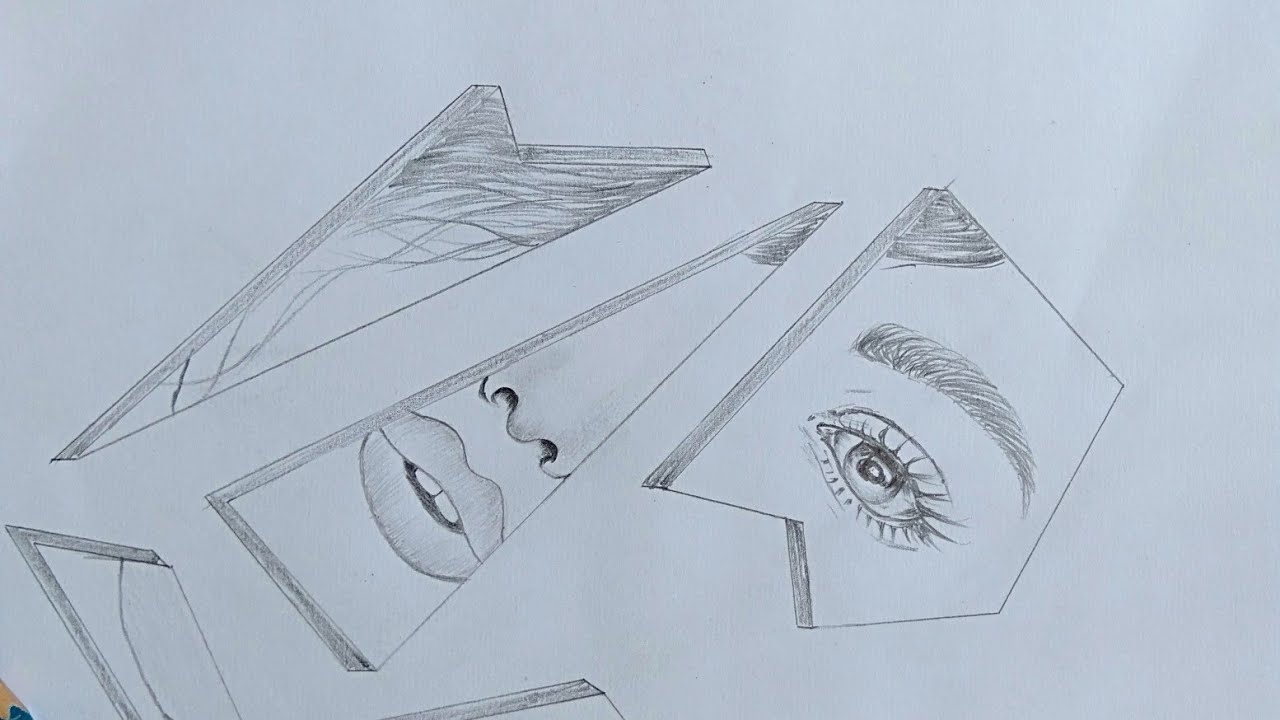 How to draw mirror face drawing | broken face |mirror sad face. - YouTube