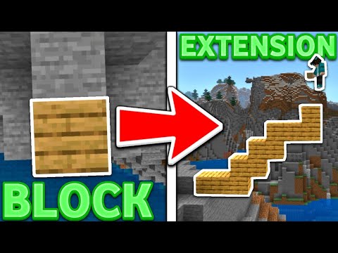 How To Do BLOCK EXTENSIONS In MCPE - Minecraft Pocket Edition - YouTube