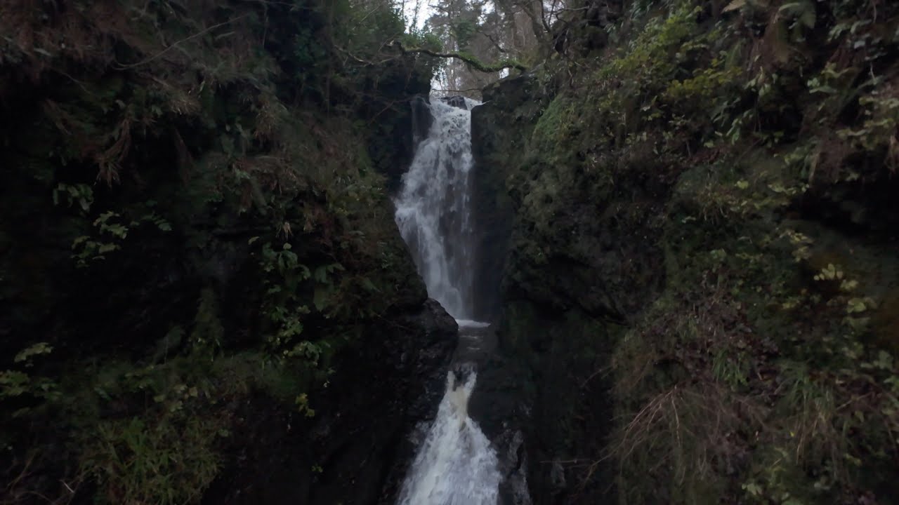 Discovering the beautiful waterfalls of glenariff forest park by drone ...