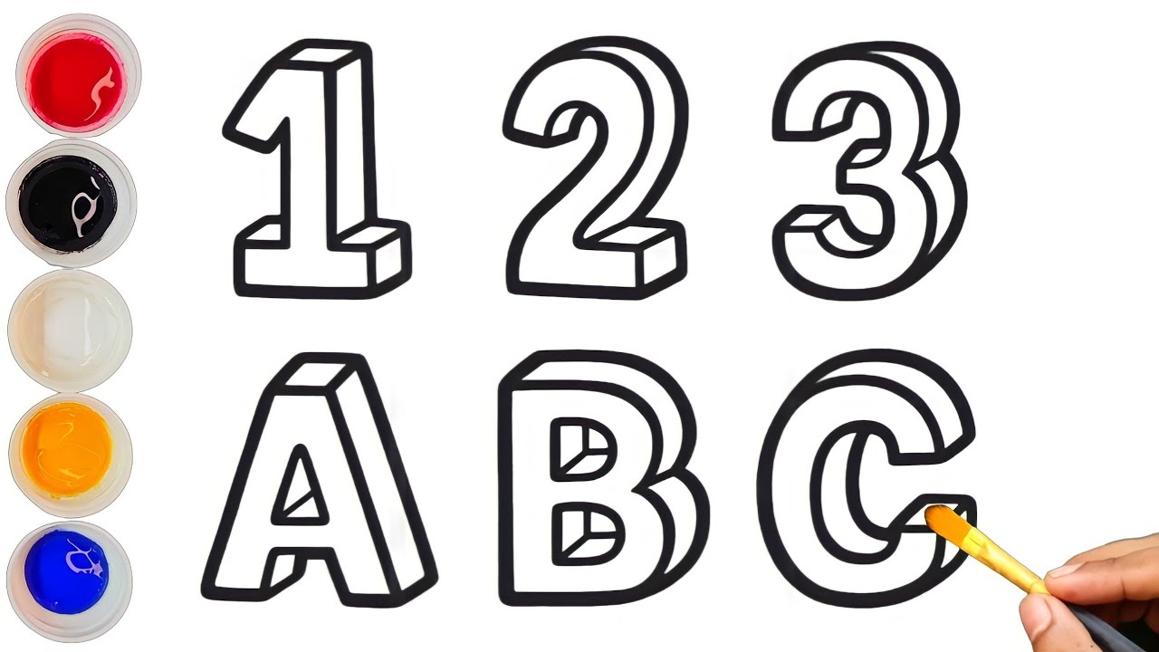 123-ABC Drawing & Coloring for Kids and Toddlers | How to draw Alphabet ...