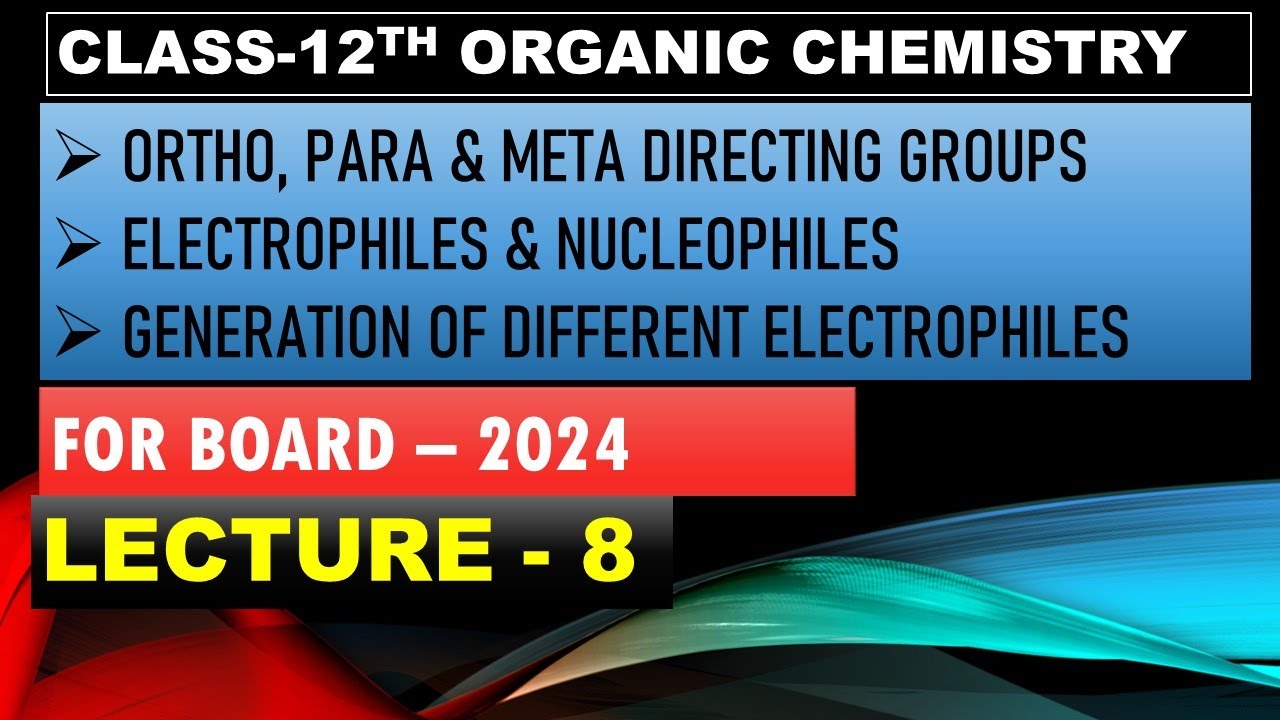 ORGANIC CHEMISTRY Basics (Ortho,Para & meta directing group ...