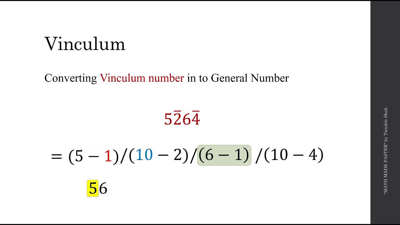 Vinculum To General Number - YouTube