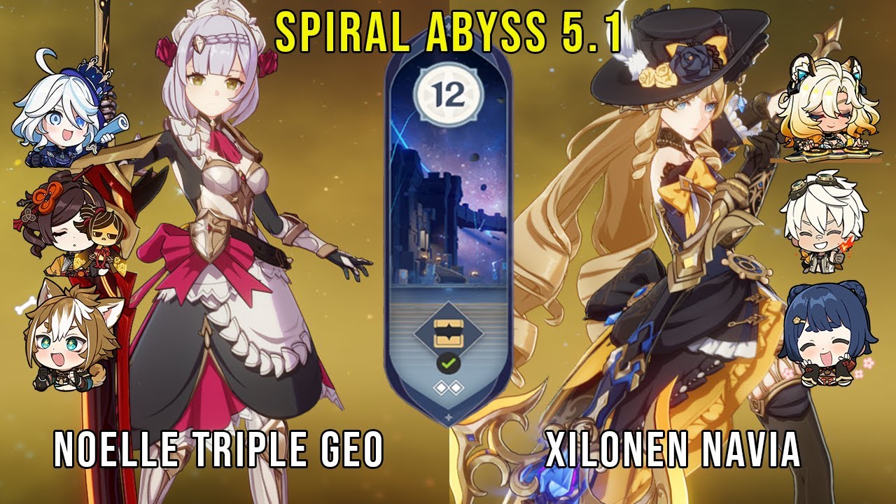 C6 Noelle Triple Geo and C0 Navia Xilonen | Genshin Impact Abyss 5.1 ...