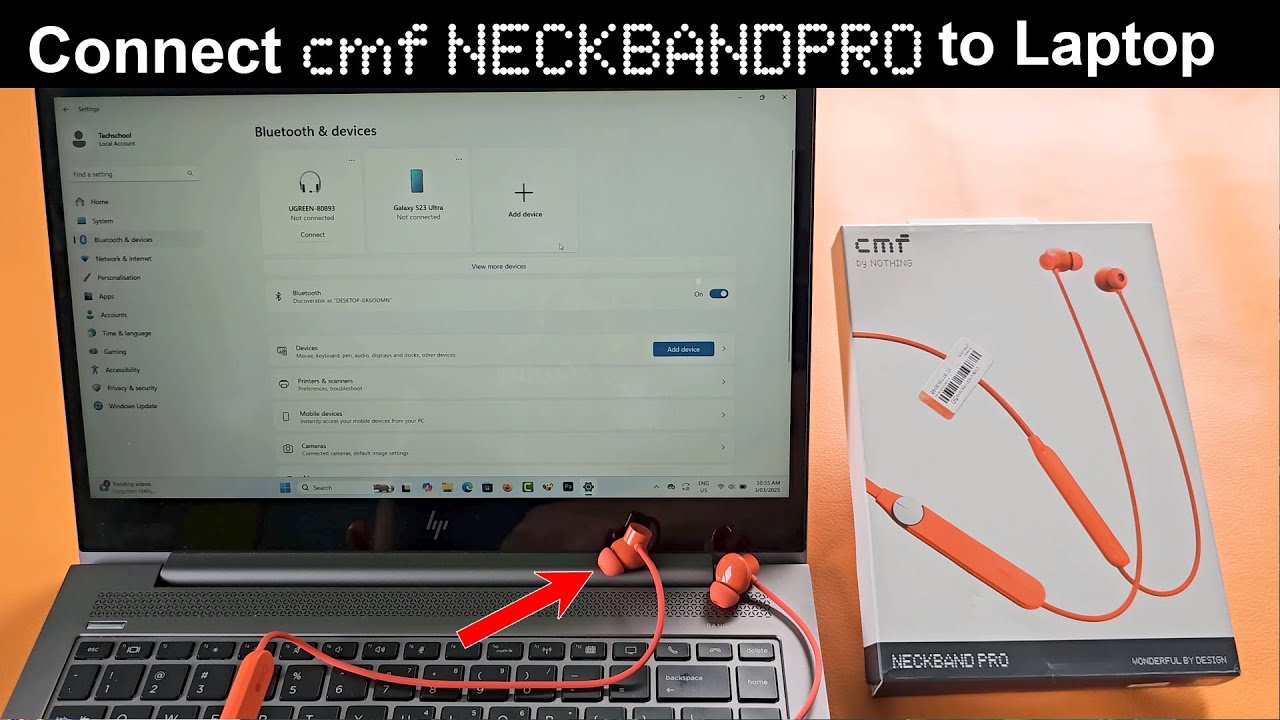 How to connect cmf neckband pro to laptop - YouTube