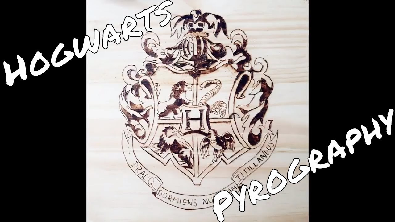 Hogwarts Crest Pyrography - YouTube