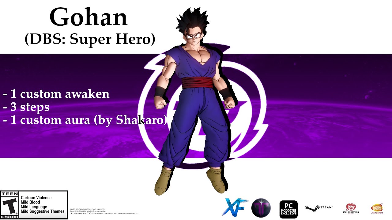 [XV2 mods] - Gohan DBS: Super Hero (awaken custom) - YouTube