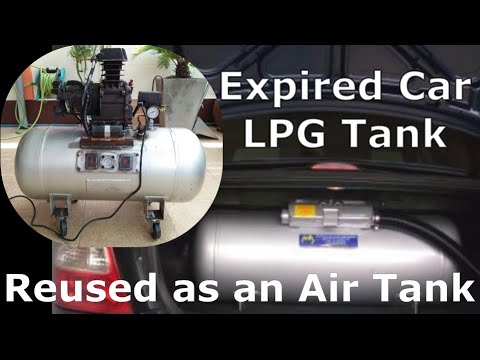 Welding on LPG Tank Reused as an Air Compressor Tank - YouTube