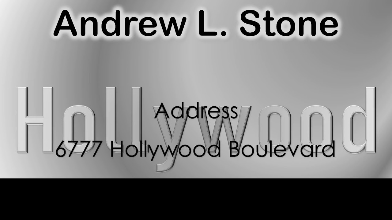Andrew L Stone How to pronounce Andrew L Stone Hollywood Actor from ...
