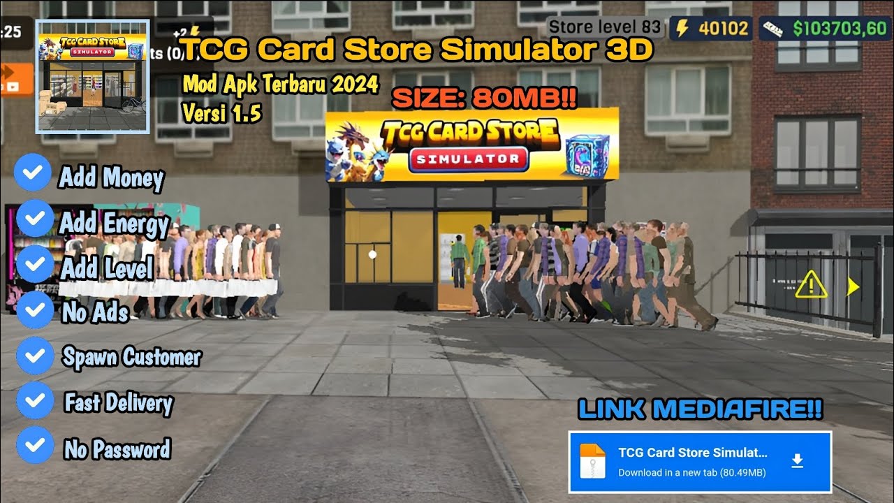 TCG Card Store Simulator 3D 1.5 mod menu Unlimited Money No Ads Max ...