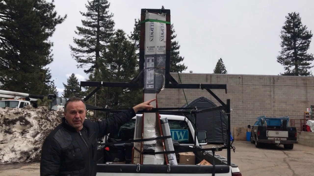 Modifying Truck rack to hold patio door or big window - YouTube