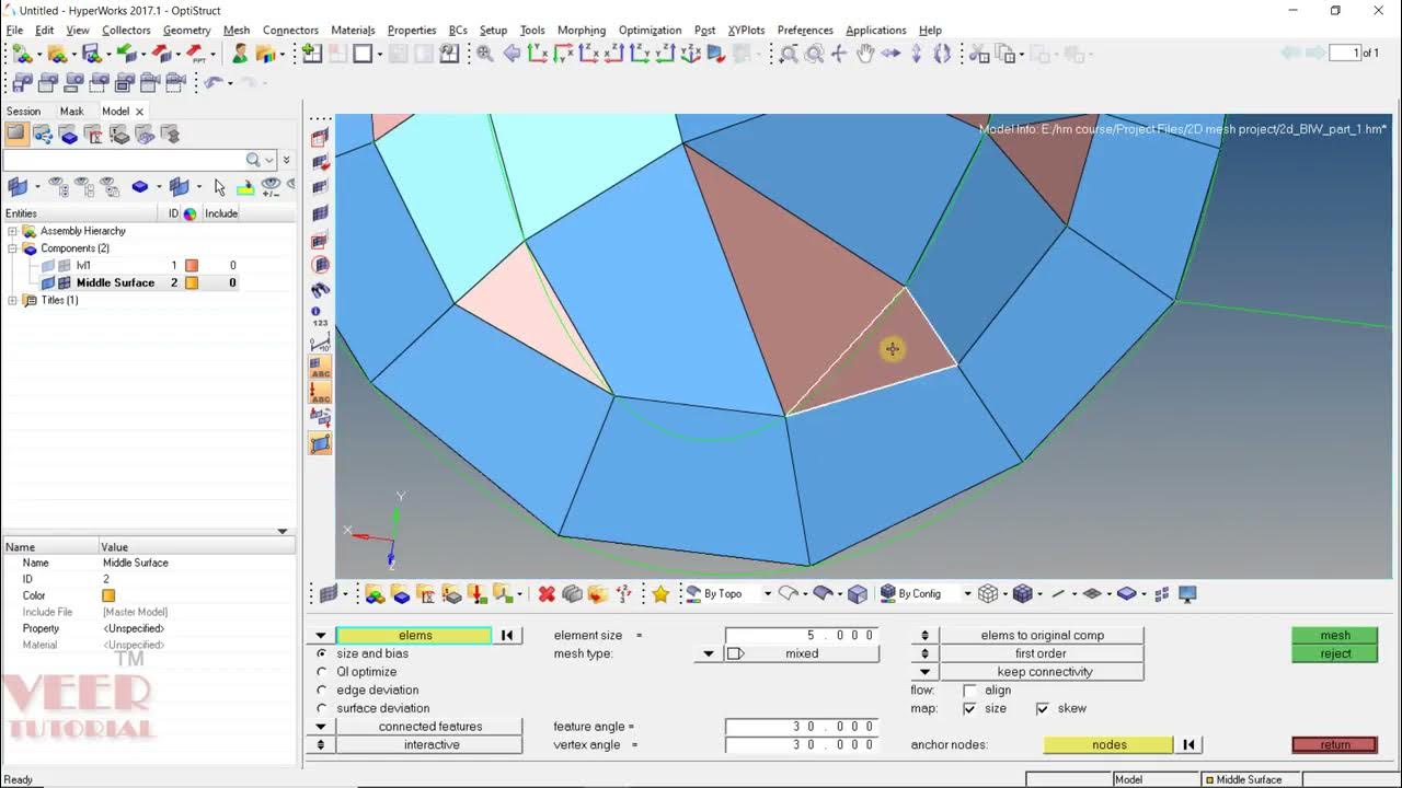 hypermesh | 2D Mesh Project part 2/4 - YouTube